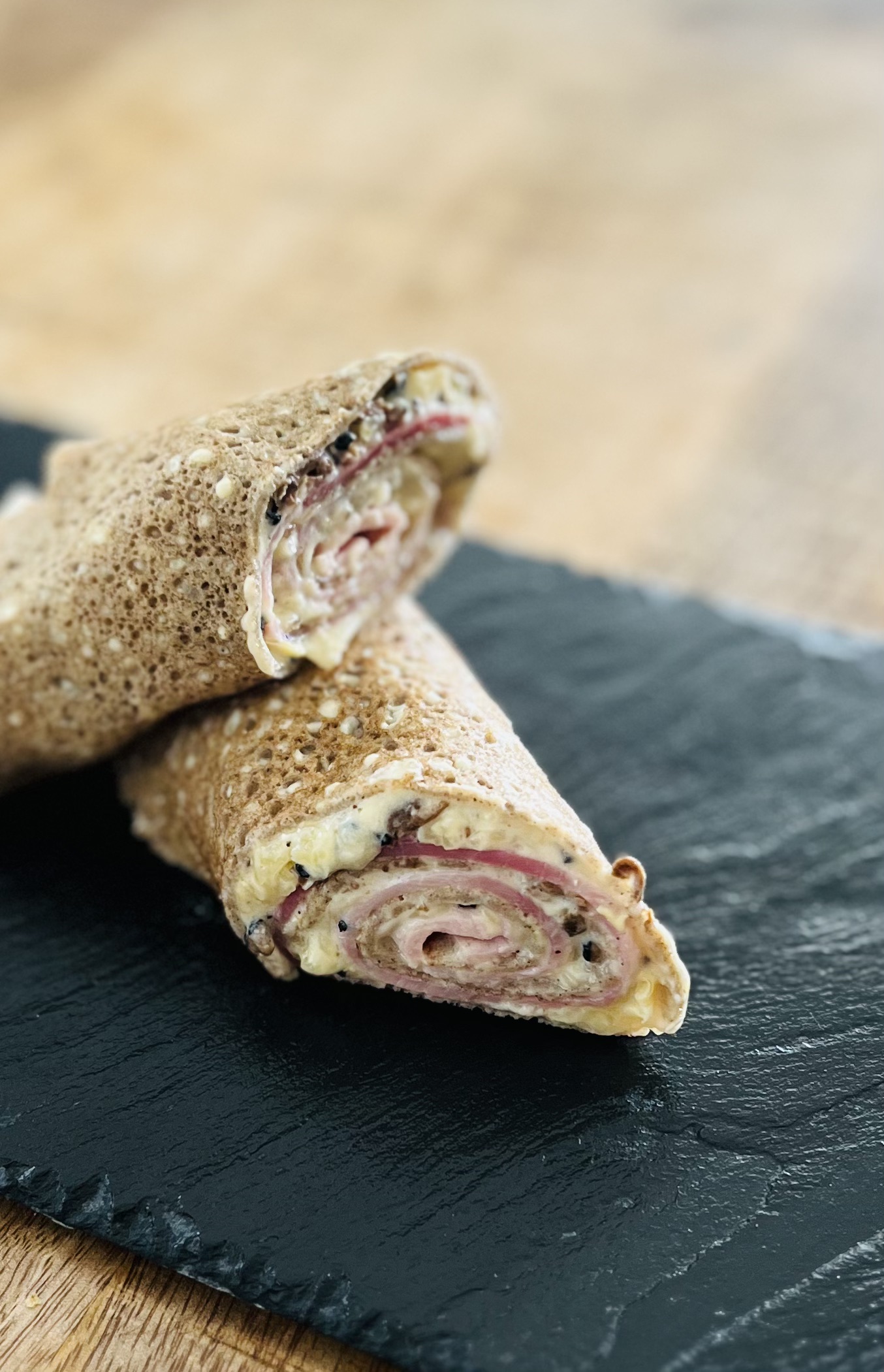 recette simple truffée - crèpe jambon fromage et crème de truffe (5min ...